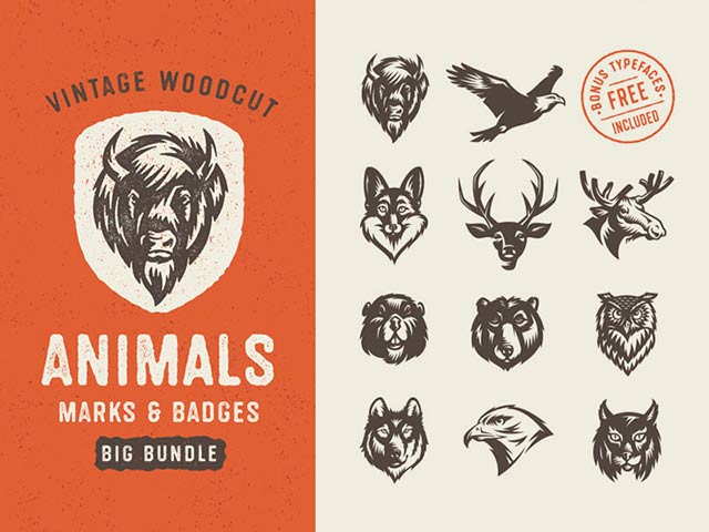 Free animal vector badge templates — download PSD logos