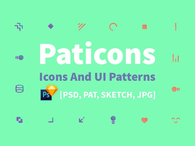 Paticons free UI icon set & patterns for web design