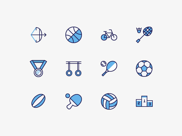 Free sport icon set — download AI, SVG, PNG