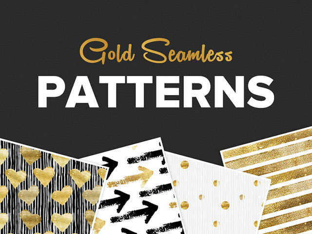 Free seamless gold pattern set