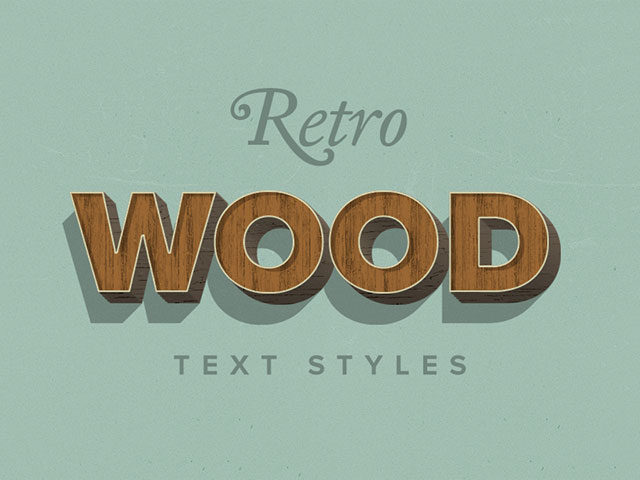 Free wood retro text effects — download PSD