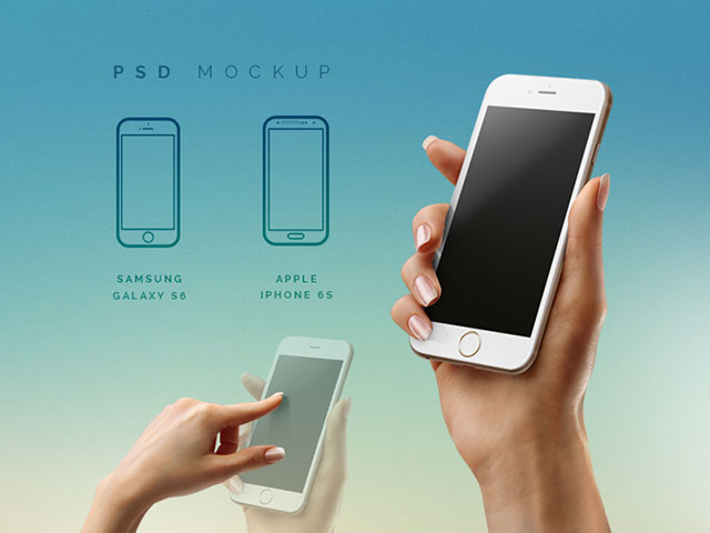 iPhone 6 & Android mockup — download free PSD template