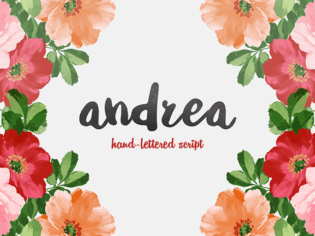 Andrea free script font: download decorative typeface
