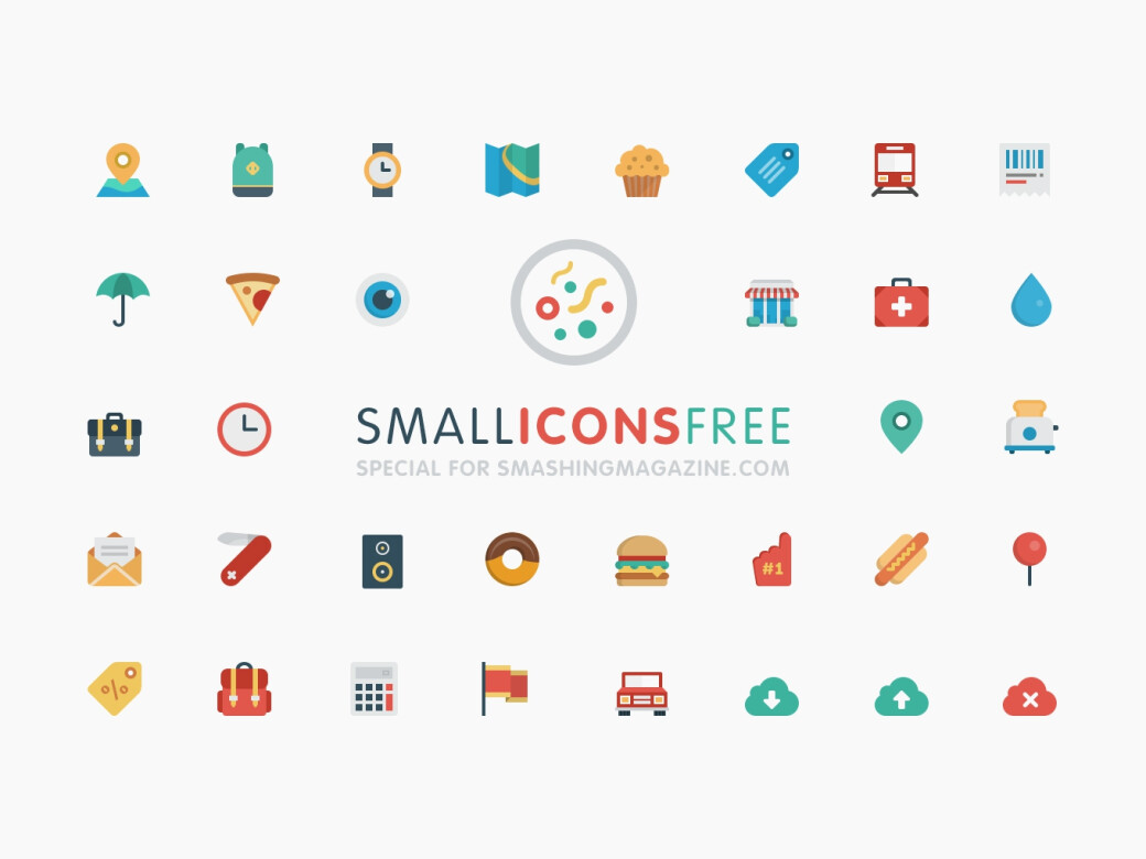 Smallicons flat icons — colorful free vector set in SVG, AI, EPS