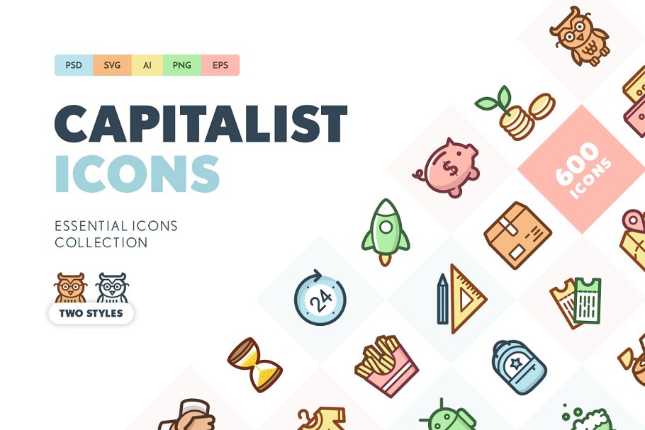 Capitalist Flat Icons Collection - Pixelbuddha
