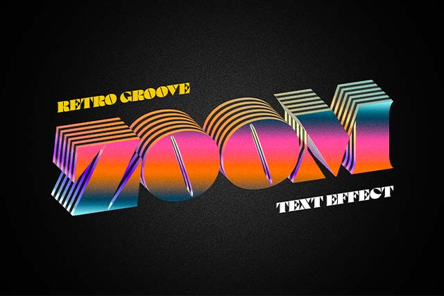 Retro VHS Gradient Text Effect