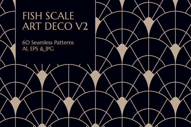 Fish Scale Art Deco Patterns