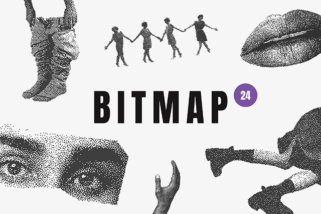 Y2K Dithering Bitmap Shapes