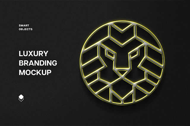 Luxury Gold Sign Logo Mockup