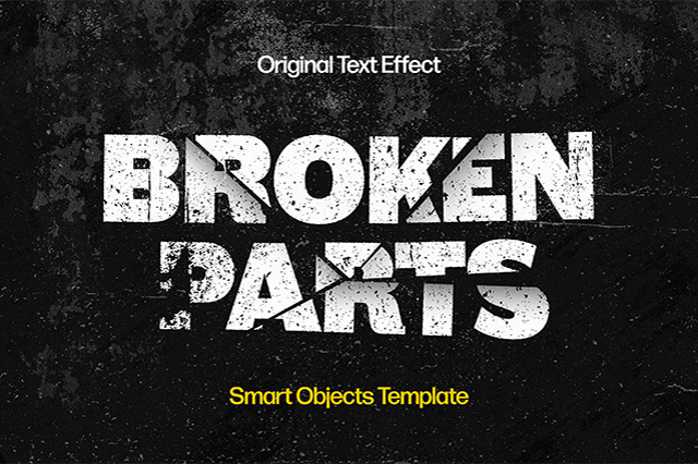Broken Parts Text Effect