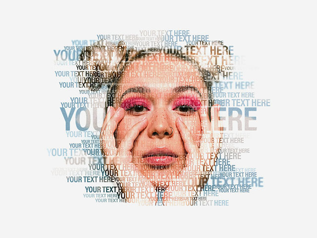 Text Masking Portrait Photo Effect