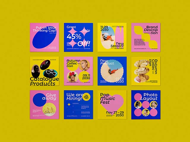 Geometric Shapes Social Media Templates