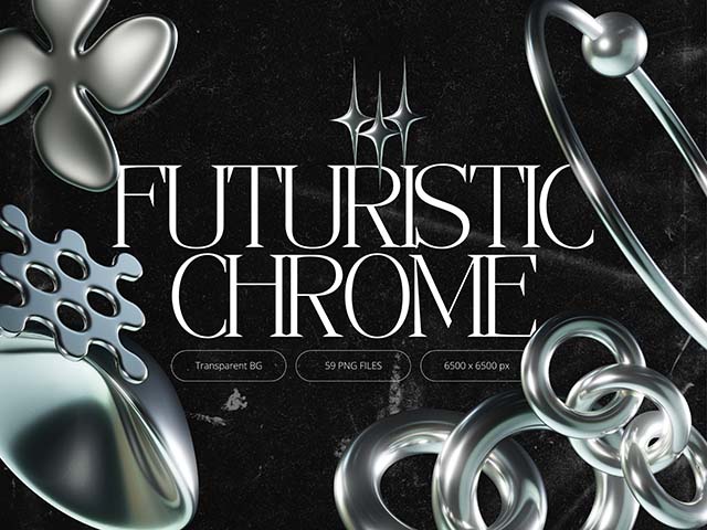3D Futuristic Chrome Shapes