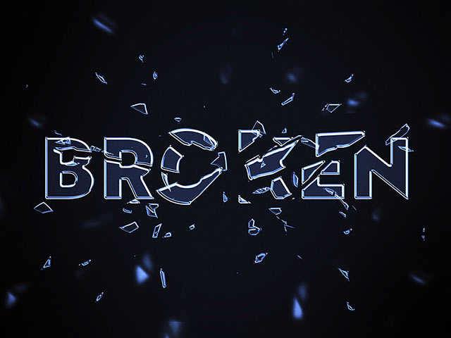 Smashed Glass Text Effect