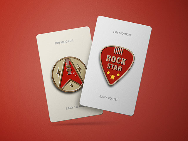 Metallic Pin Mockup