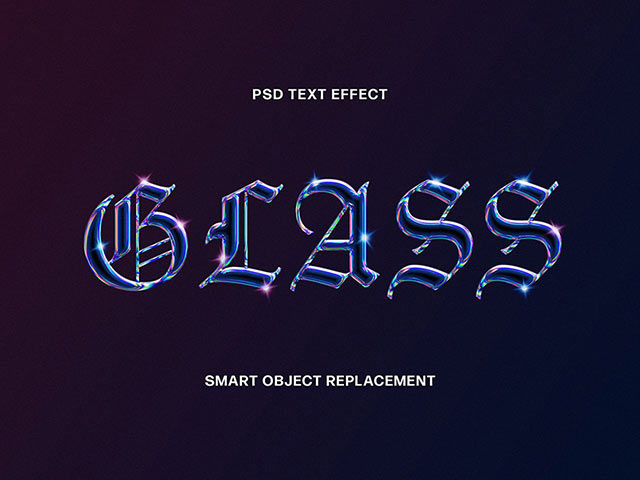 Download Holographic Texture Glass Text Effect