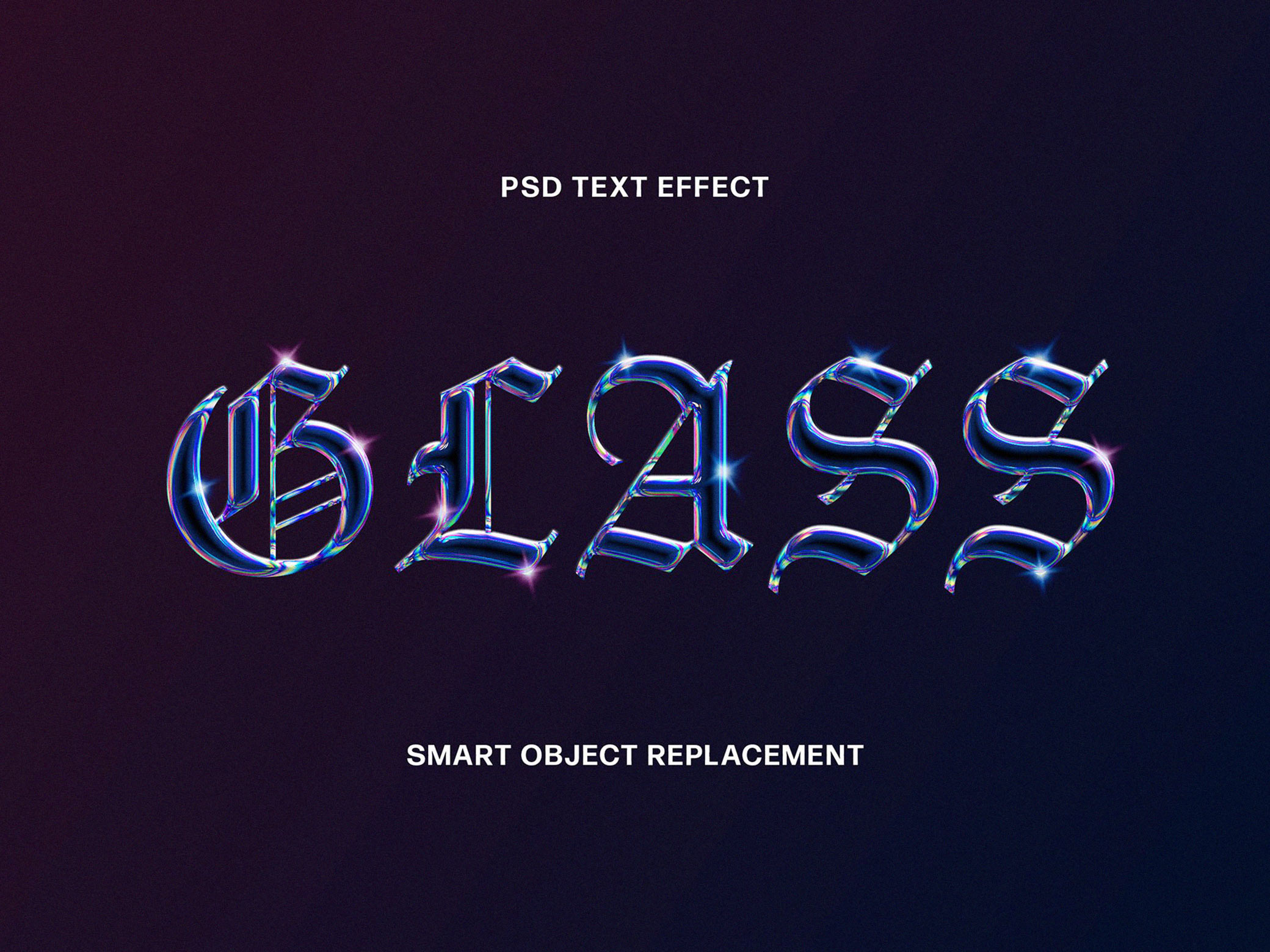 Download Holographic Texture Glass Text Effect