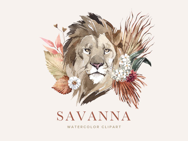 Savanna Watercolor Clipart