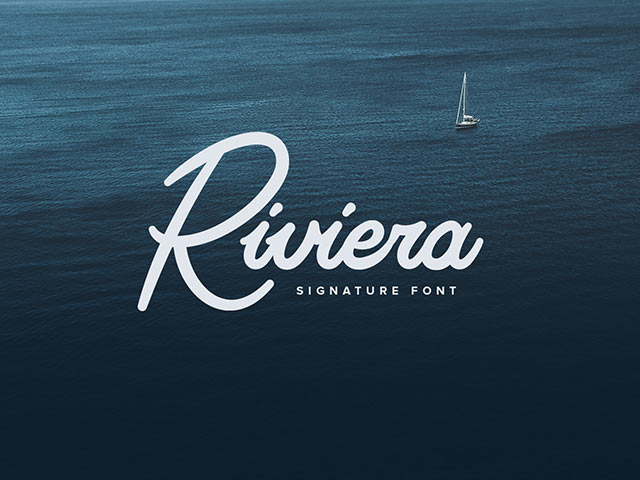 Riviera Signature handwritten font: download typeface