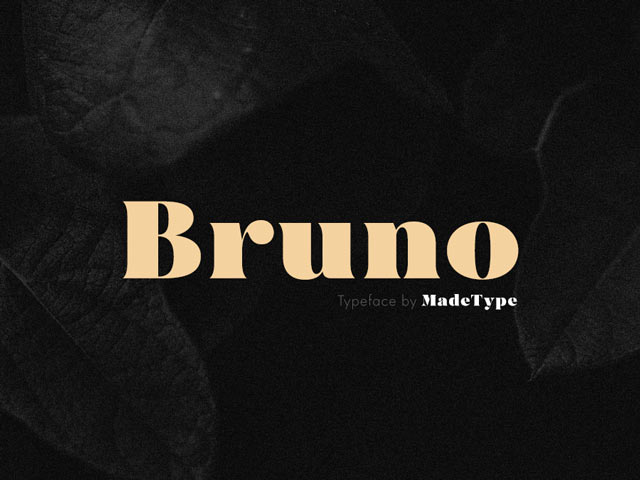 Made Bruno: modern display serif typeface
