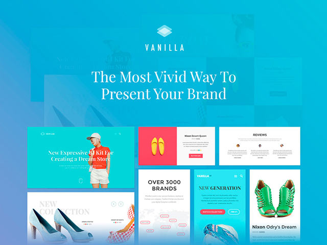 Vanilla UI kit for ecommerce & blogs: download Sketch & PSD