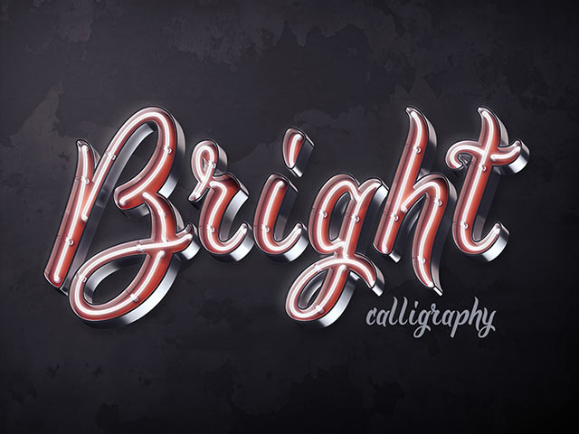 Bright Calligraphy PSD typeface: download letters & symbols