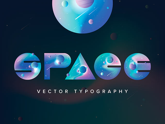 Space vector typeface: download alphabet