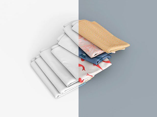 Fabric stack mockup set: download PSD template