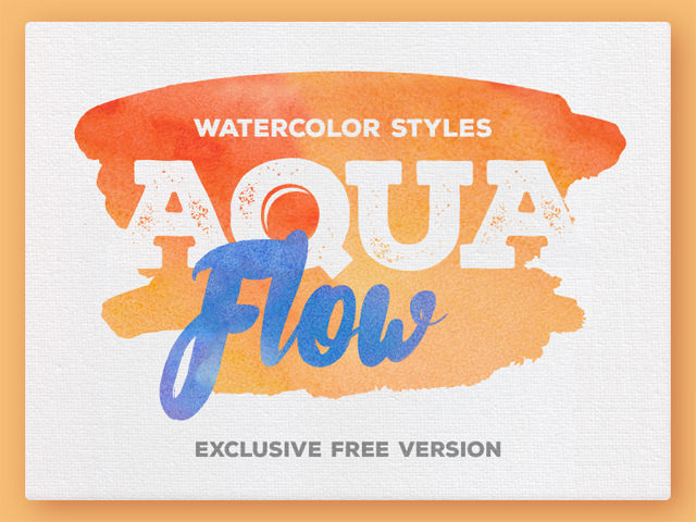 Aquaflow watercolor patterns brushes layer styles & symbols