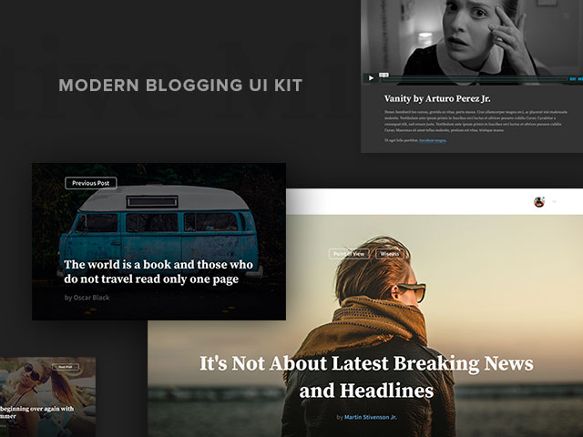 Creative Mind free UI kit — download PSD blog template
