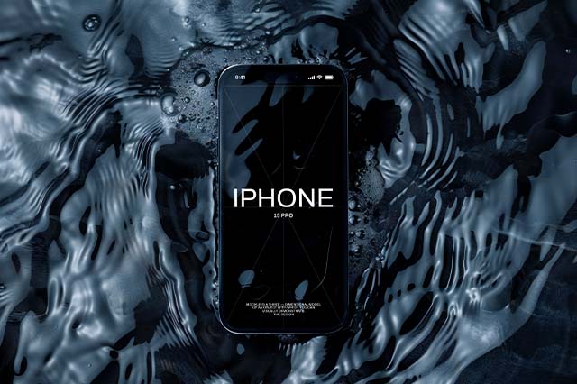 Download Floating iPhone 15 Pro Mockup