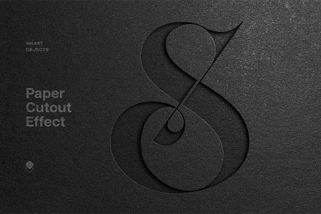 Download Black Paper Cutout Logo Mockup