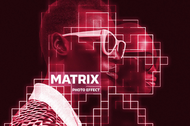 Red Sci-Fi Matrix Photo Effect