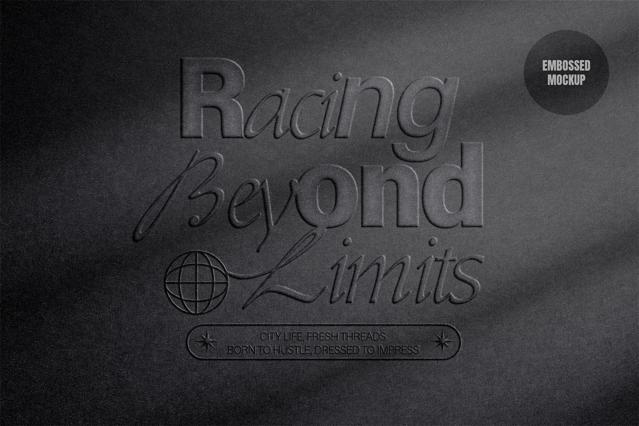 Embossed Paper Text & Logo Mockup