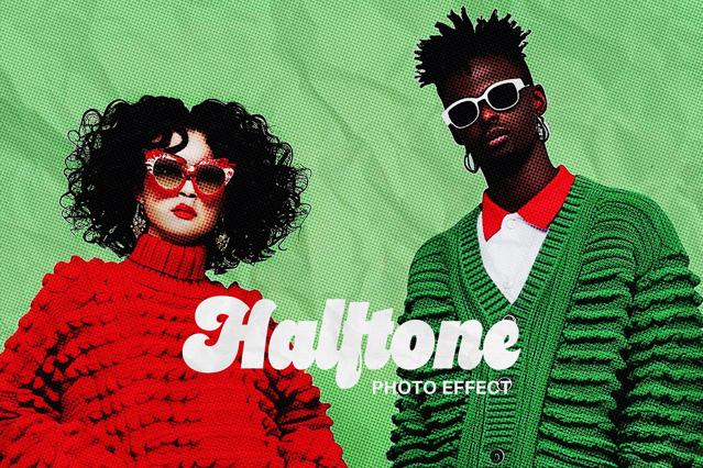 Download Magazine Halftone Photo Effect