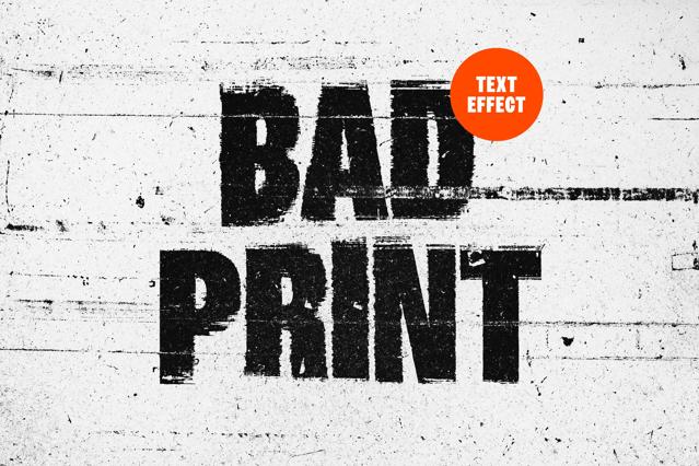 Bad Disrupted Print Text Effect