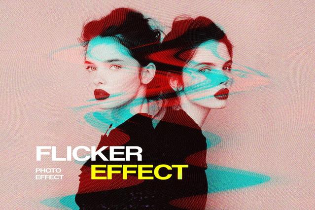 TV Flicker Glitch Photo Effect