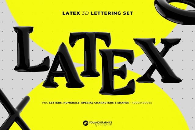 Latex 3D Lettering Set
