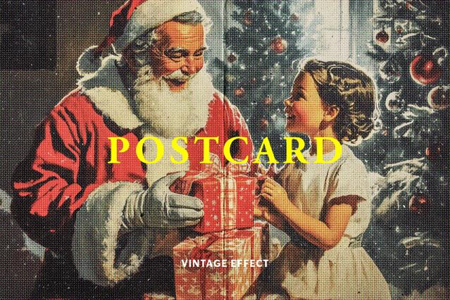 Download Vintage Halftone Postcard Effect