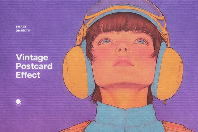 Old Postcard Photo Effect