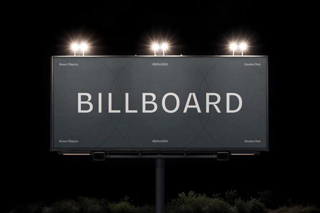 Download Nighttime Billboard Mockup