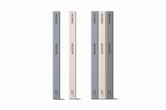 Slim Binder Boxes Mockup