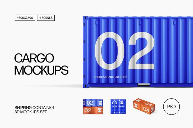 Cargo: Shipping Container Mockups