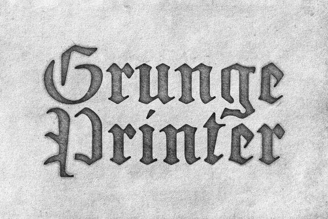 Grunge Printer Text & Logo Effect
