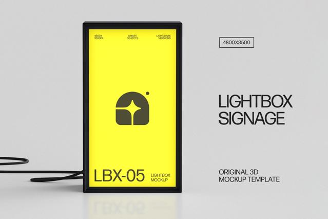 Framed Lightbox Signage Mockup