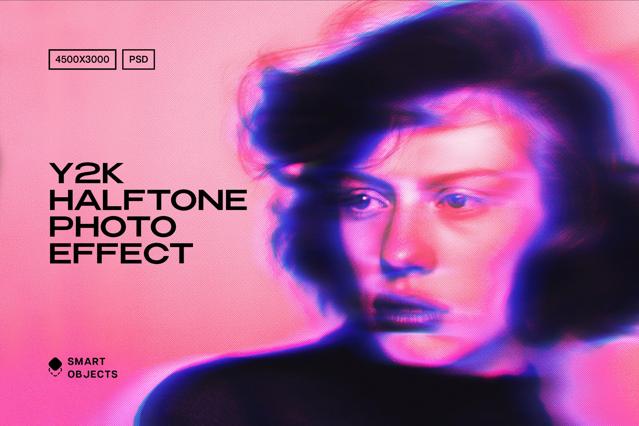 Y2K Halftone Photo Effect
