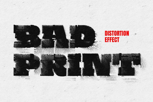 Distortion Print Text & Logo Effect