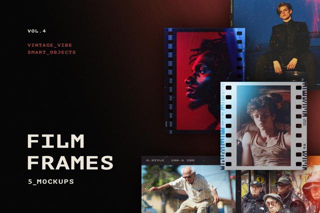 Old Film Roll Frames Mockups