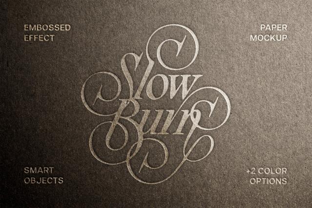 Craft Embossed Paper Logo Mockup