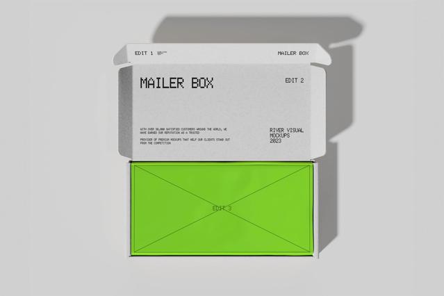 Download Top View Opened Mailer Box Mockup
